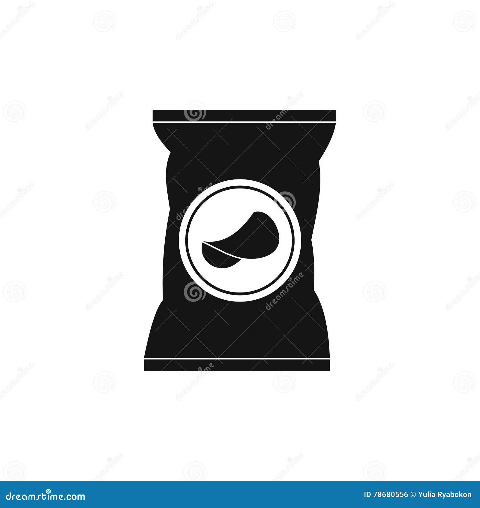 Potato Chips Bag Icon, Simple Style Stock Vector - Illustration of ...