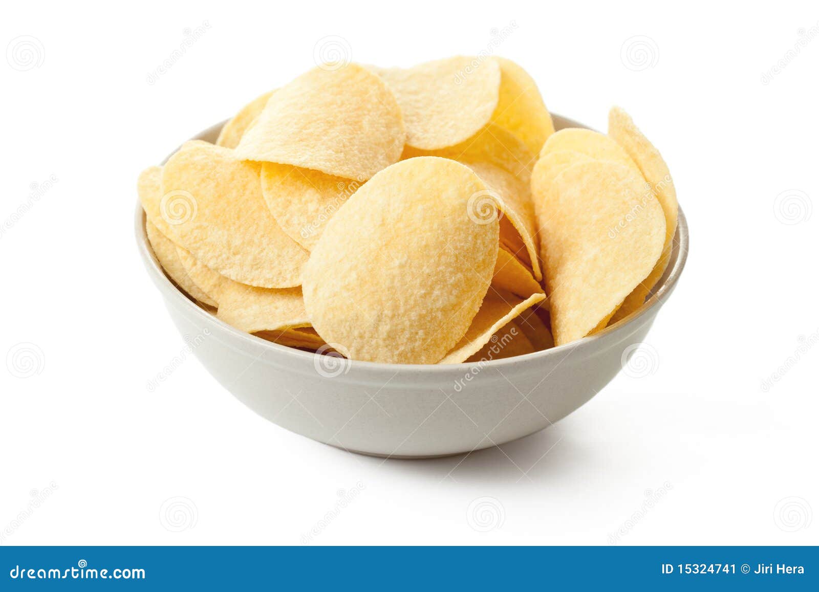 Potato chips in bowl stock image. Image of salted, chips - 15324741