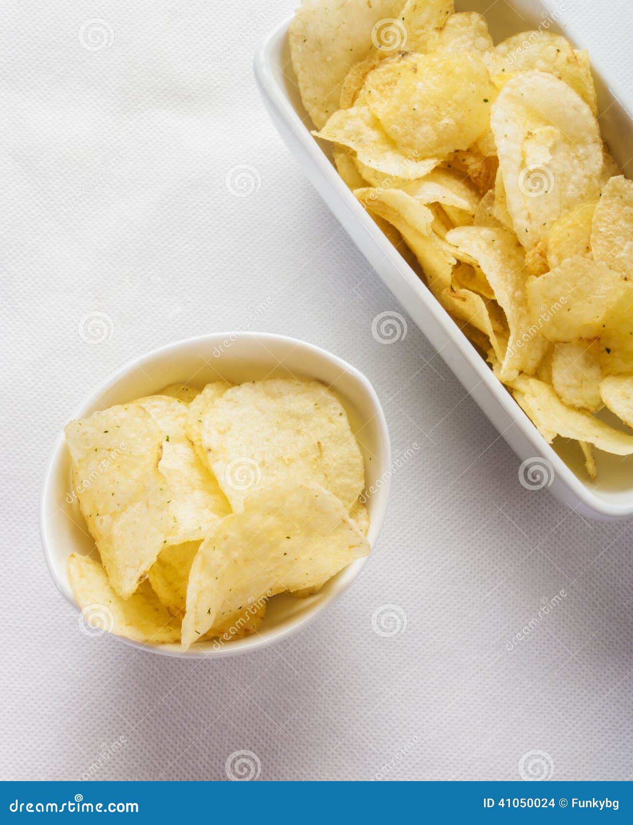 Potato Chips Bowl Isolated on White Stock Photo - Image of ingredient ...