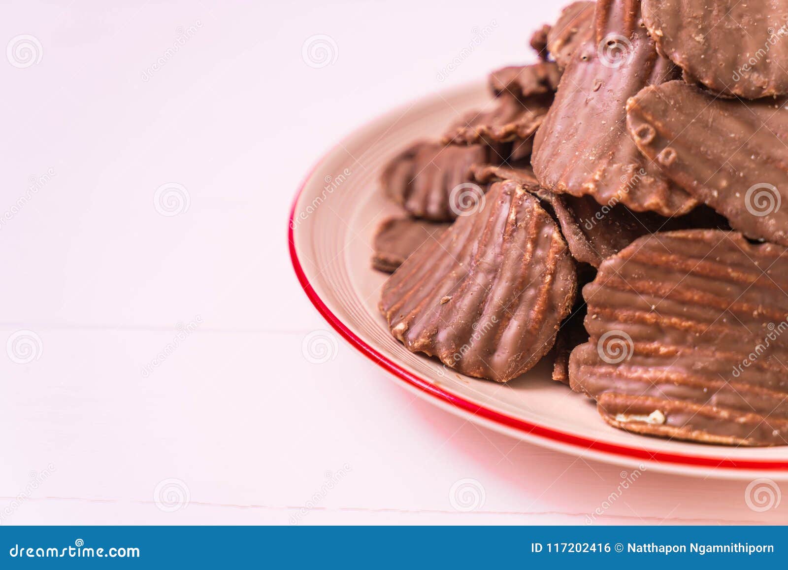 Potato Chips with Chocolate Stock Photo - Image of crispy, covered ...