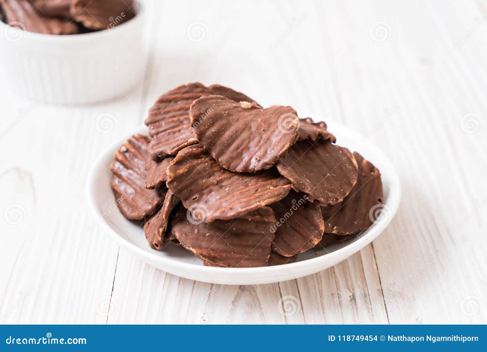 Potato Chips with Chocolate Stock Photo - Image of chip, snack: 118749454