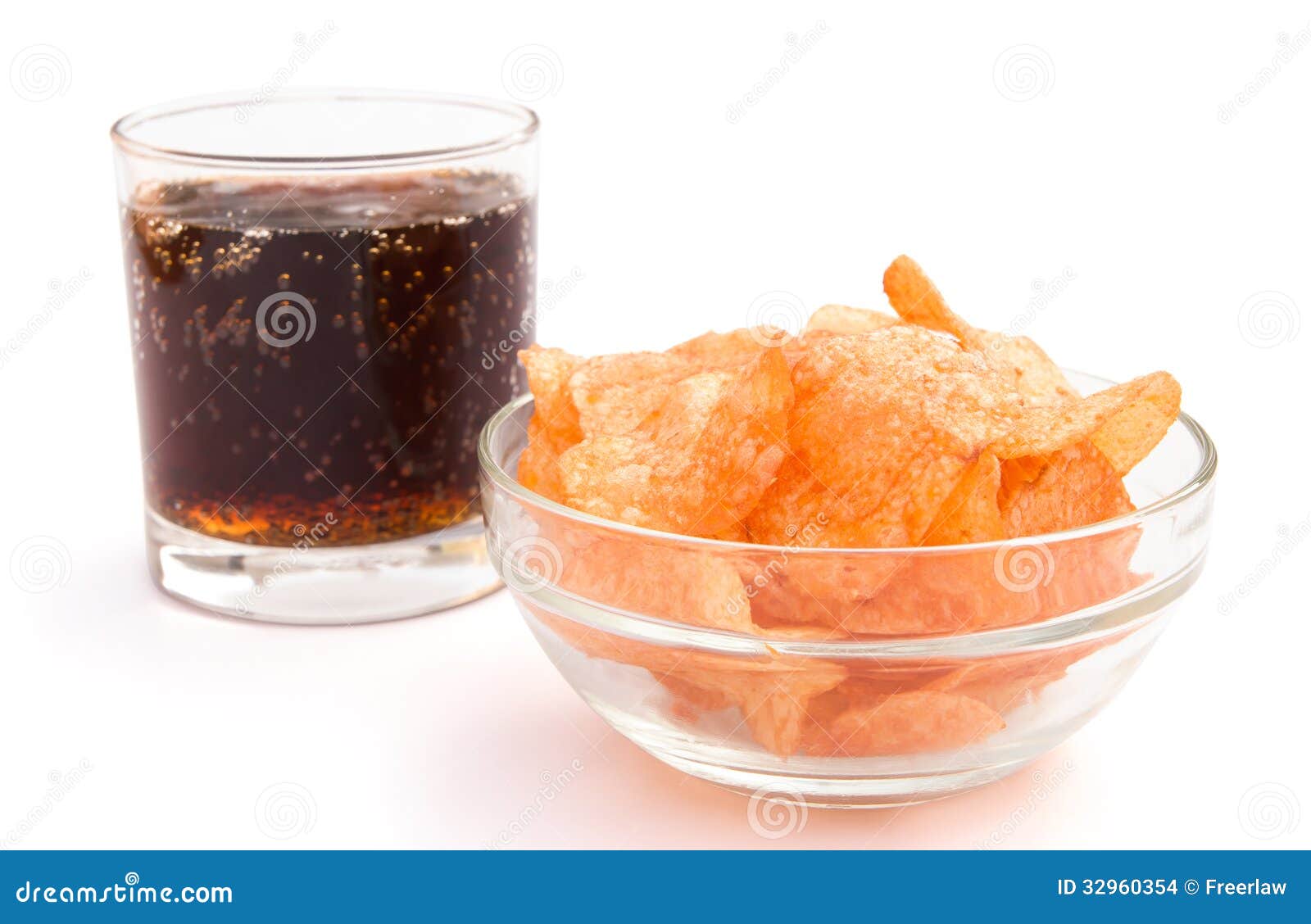 Potato chips and cola stock photo. Image of nourishment - 32960354