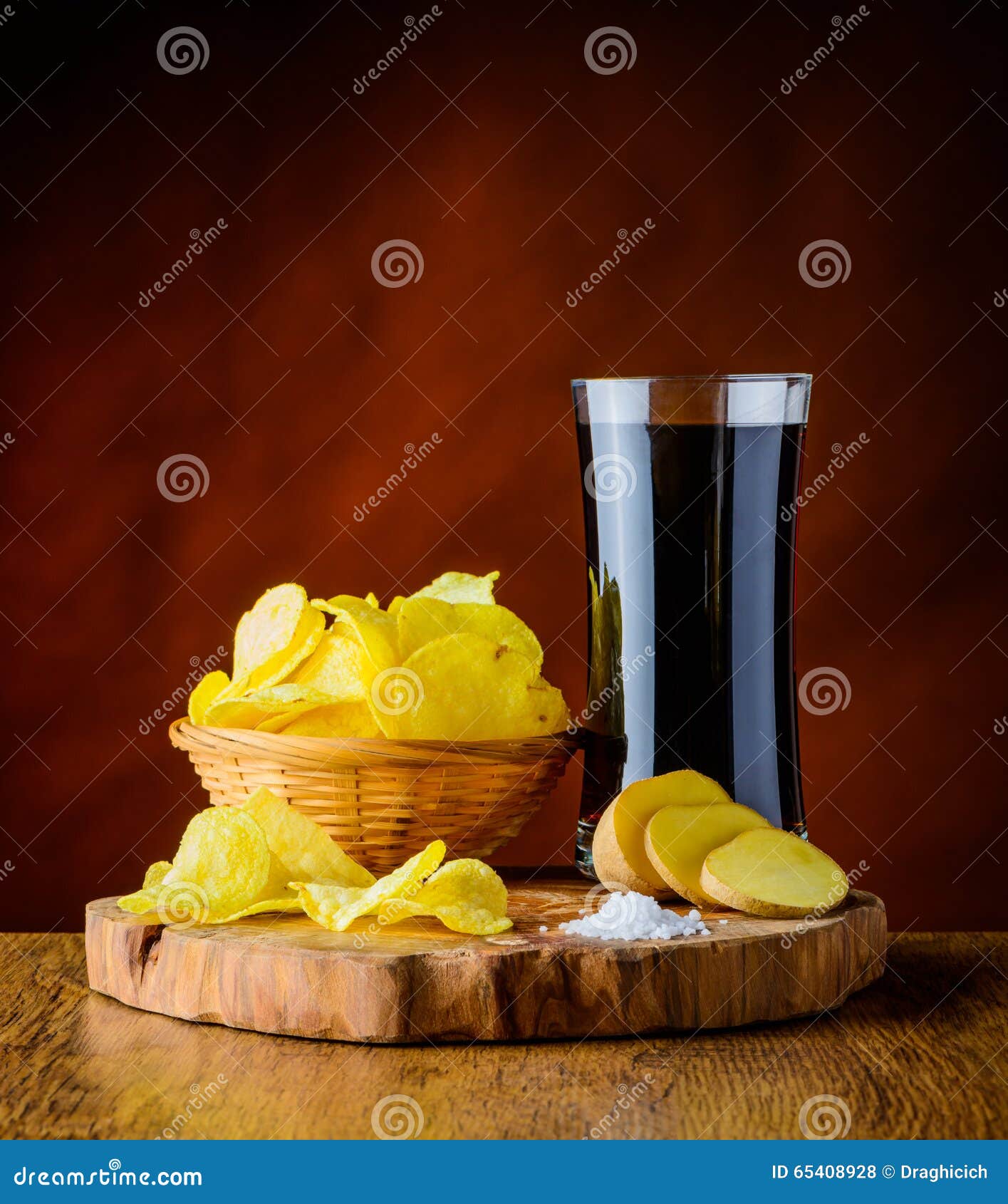 Potato Chips and Cola stock photo. Image of potato, snacks - 65408928