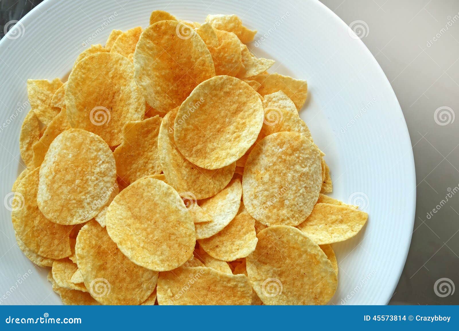 Potato chips in the dish stock photo. Image of diet, fast - 45573814