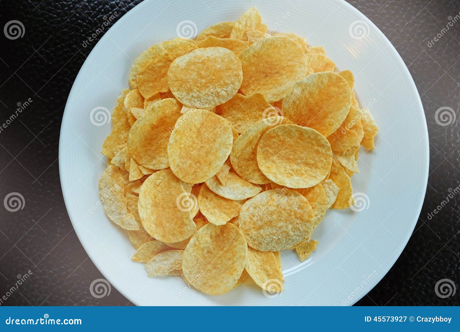 Potato chips in the dish stock image. Image of golden - 45573927