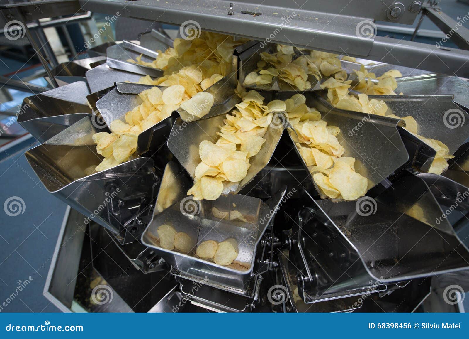 Potato chips factory stock photo. Image of unhealthy - 68398456