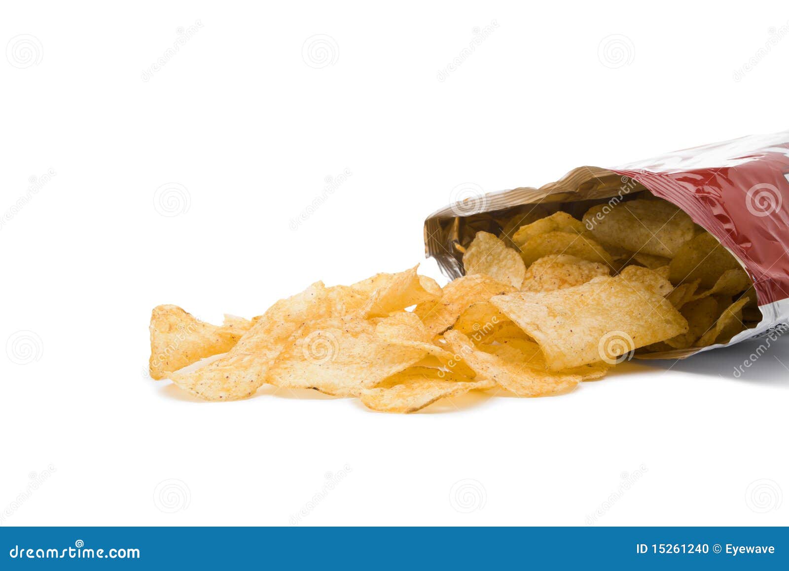 Potato Chips Falling from Bag Stock Photo - Image of opened, snack ...