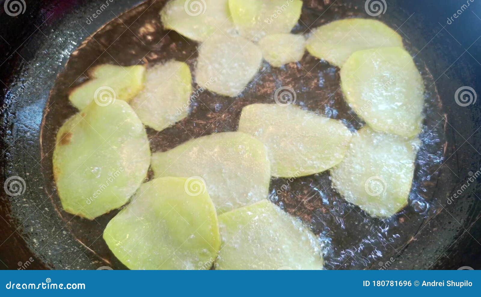 Potato Chips are Fried in Oil in a Pan Stock Footage - Video of ...