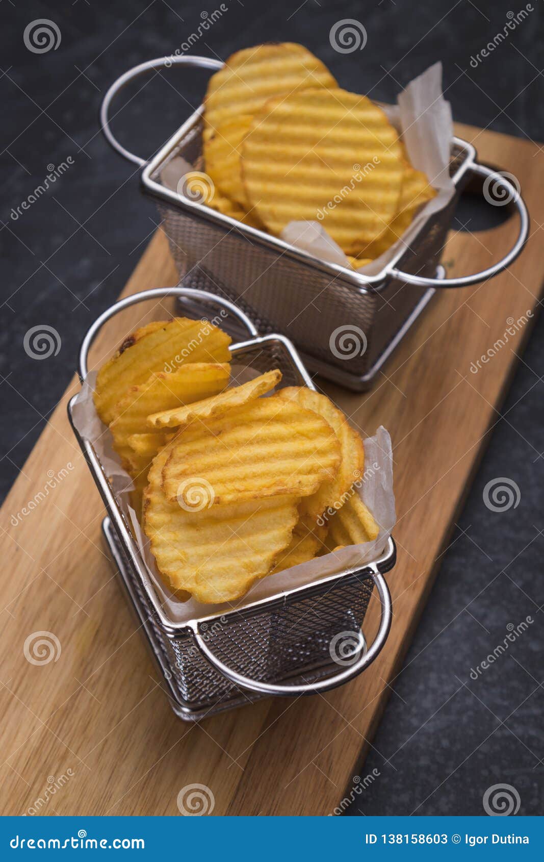Potato Chips in Frying Basket Stock Image - Image of chip, frying ...