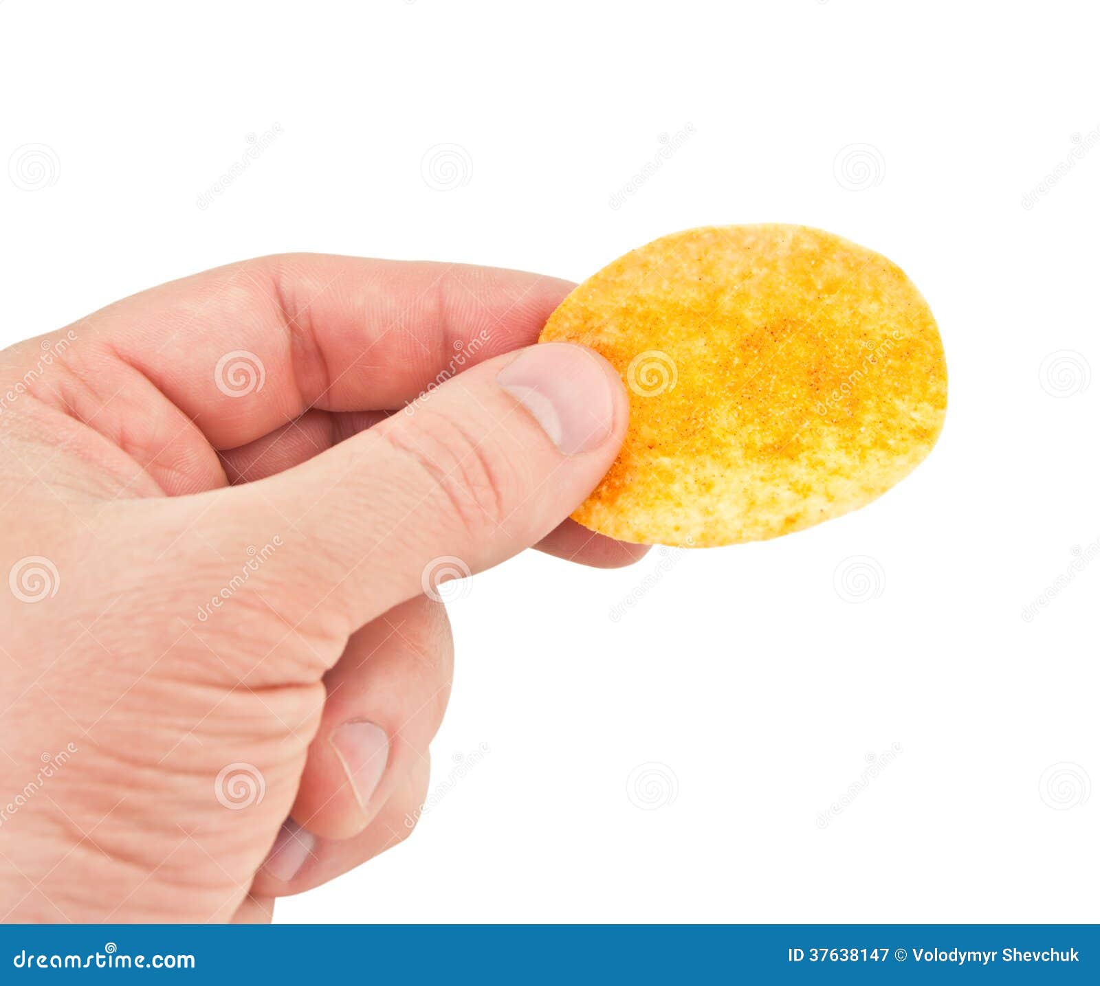 Potato chips in hand stock image. Image of white, junk - 37638147