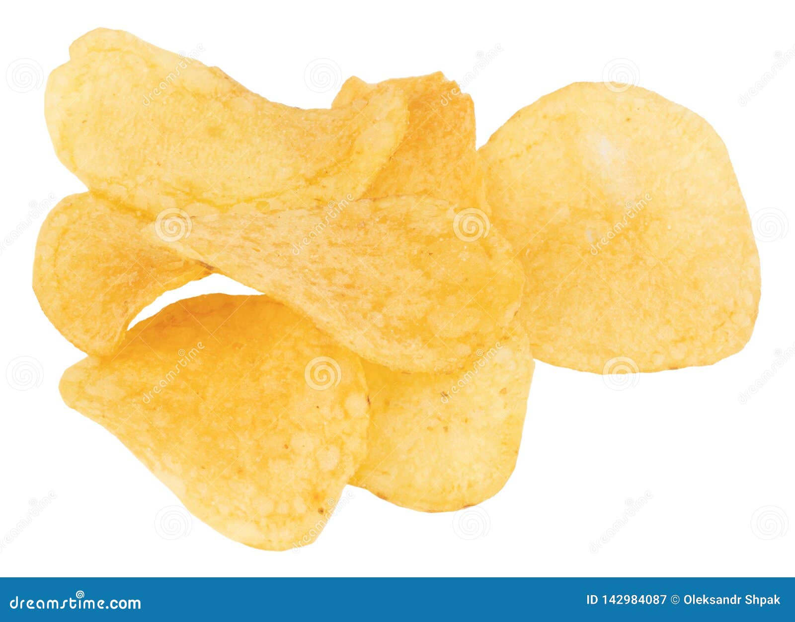 Potato Chips Isolated on White Background Stock Image - Image of meal ...
