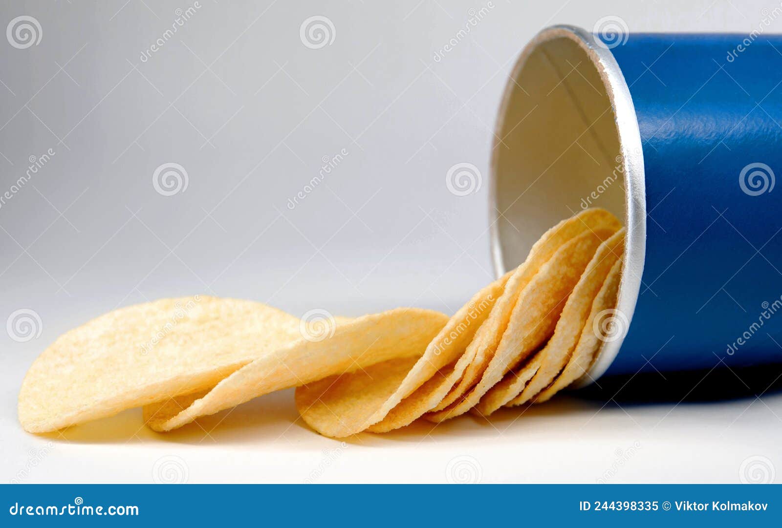 Potato Chips are Poured Out of a Can of Chips Stock Image - Image of ...