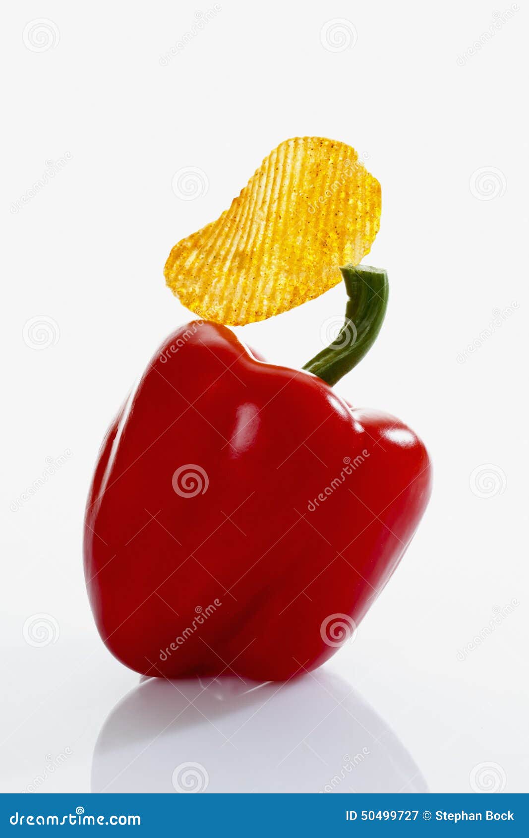 Potato Chips and Red Bell Pepper Stock Image - Image of pepper, people ...