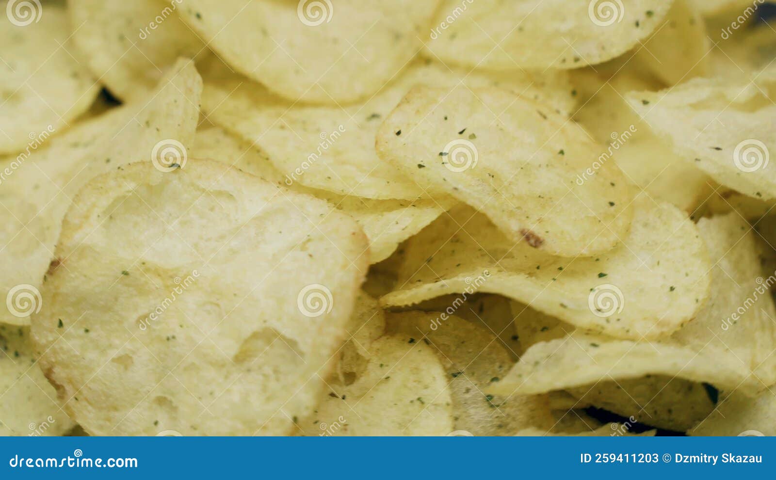 Potato Chips on a Rotating Surface. Close-up Stock Video - Video of ...