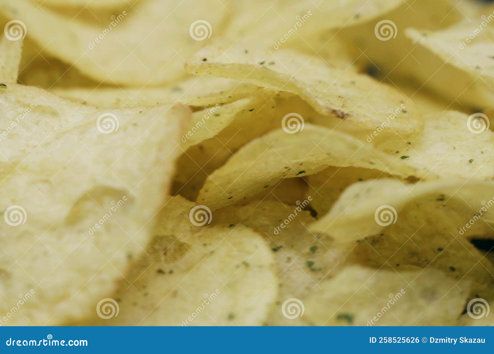 Potato Chips on a Rotating Surface. Close-up Stock Photo - Image of ...