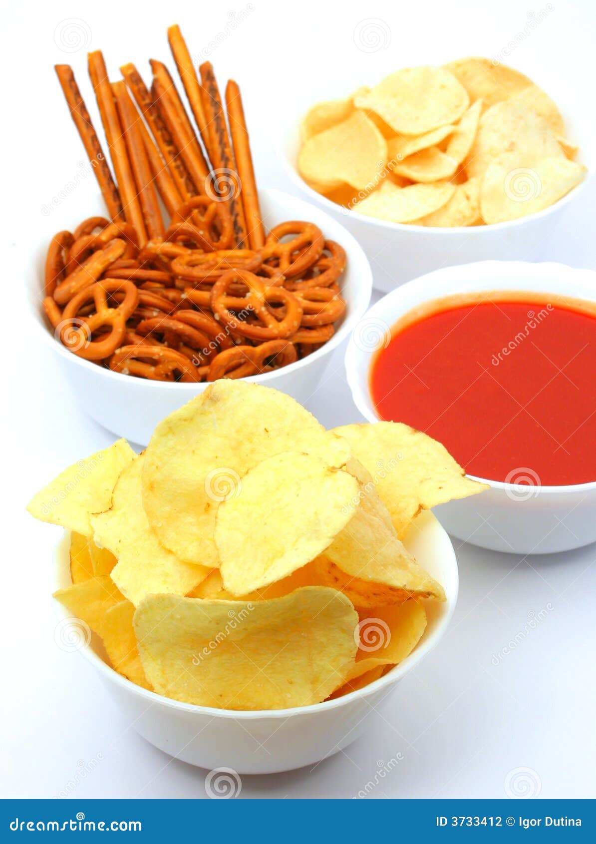 Potato Chips, Snacks and Dip Stock Photo - Image of peppers, garlic ...