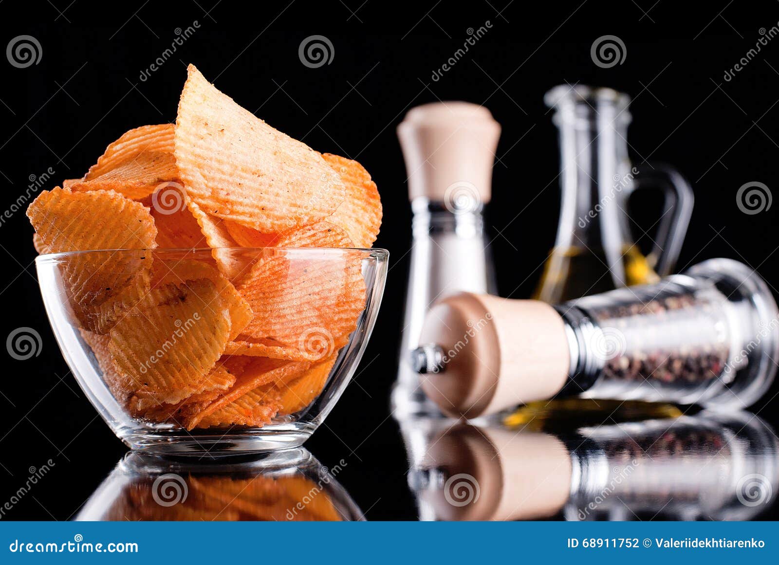 Potato Chips with Spices and Ingredients Stock Photo - Image of fragile ...