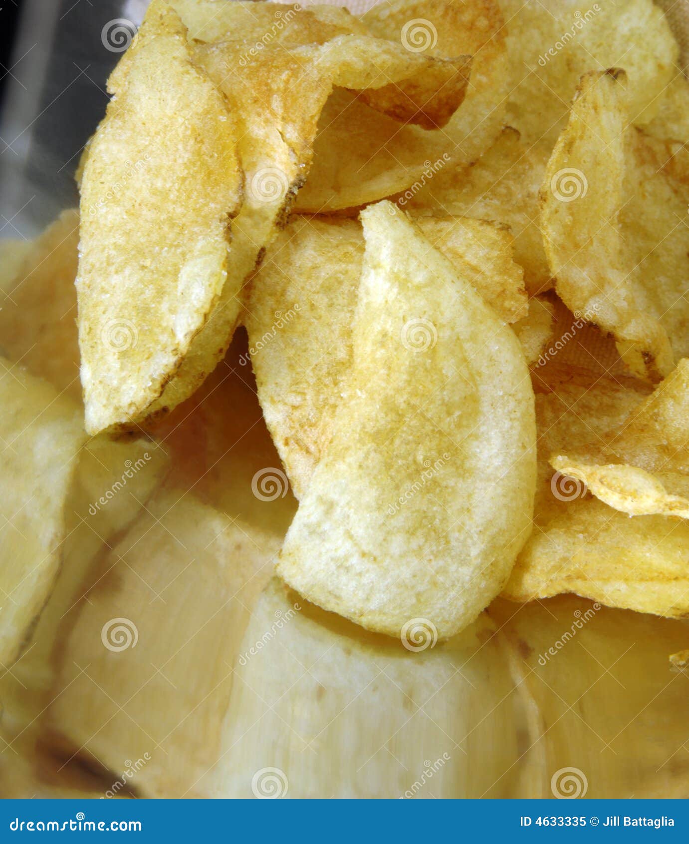 Potato Chips in a Stainless Steel Dish Stock Image - Image of crisps ...