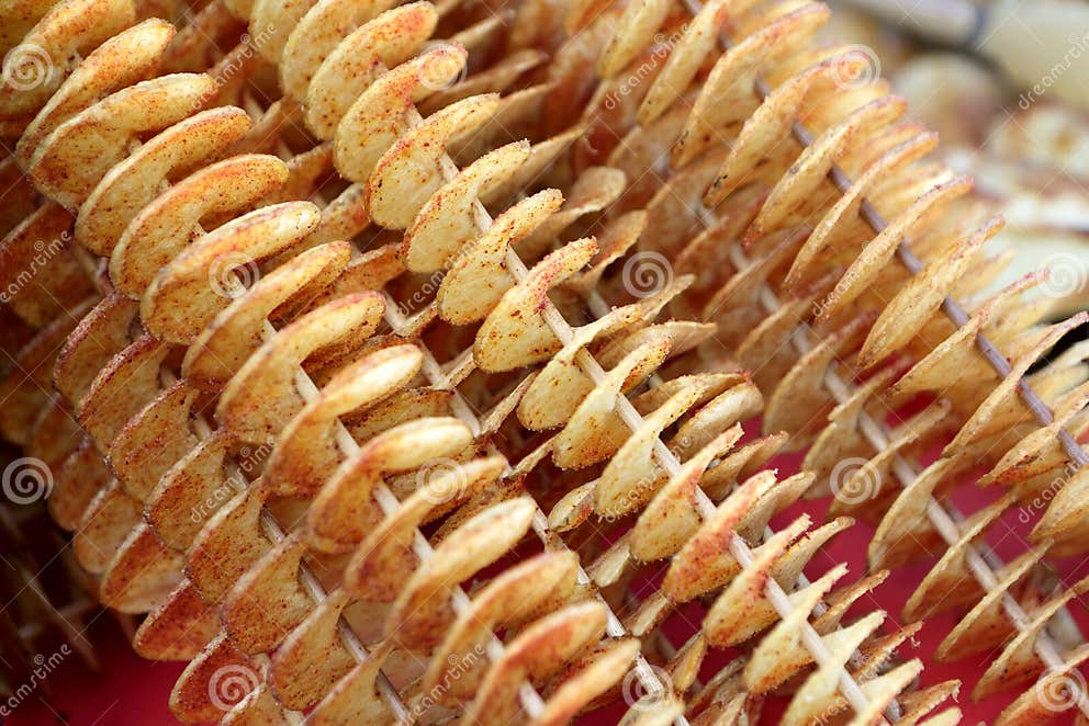 Potato chips on stick stock image. Image of food, detail - 97046191