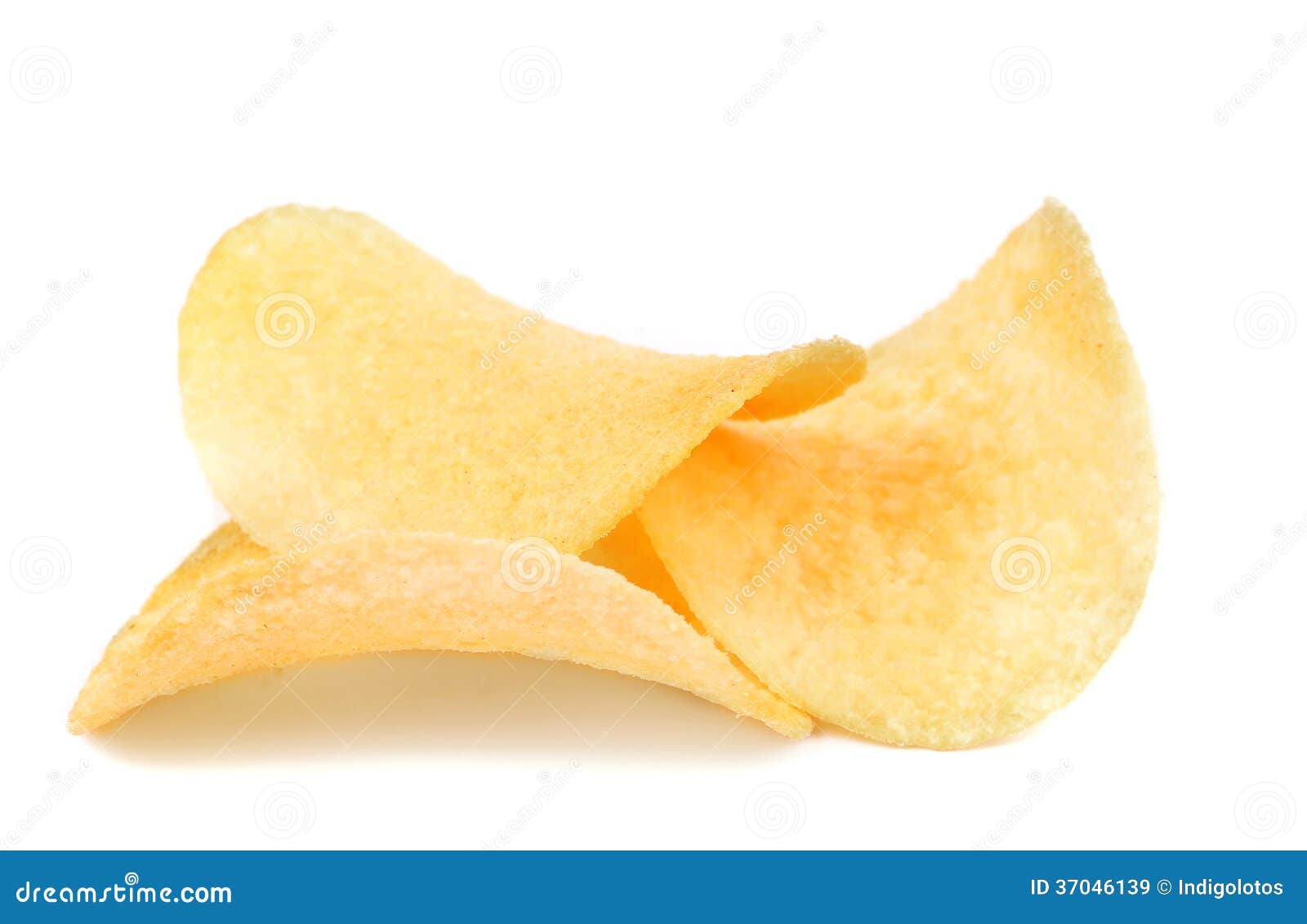 Potato Chips on White Background. Stock Image - Image of party ...