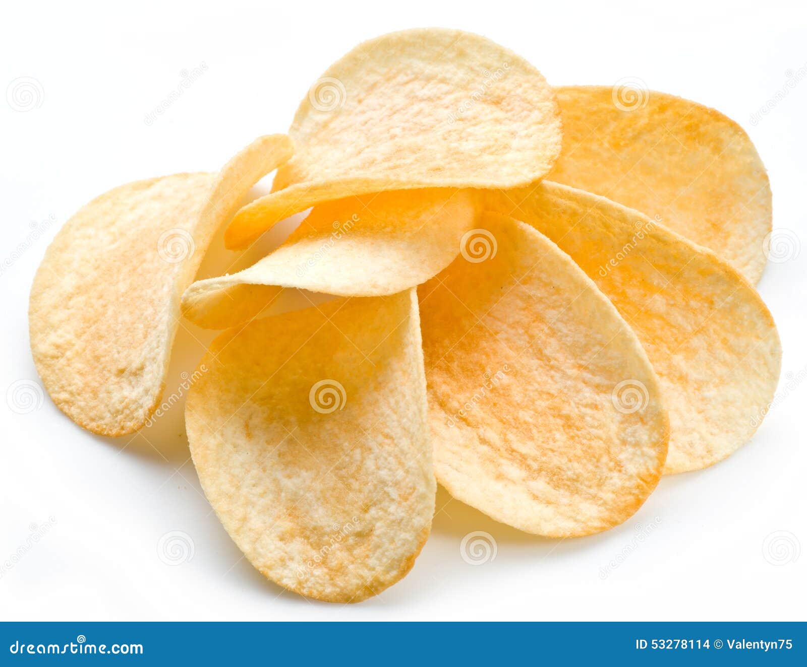 Potato Chips White Background. Stock Photo - Image of food, breakfast ...