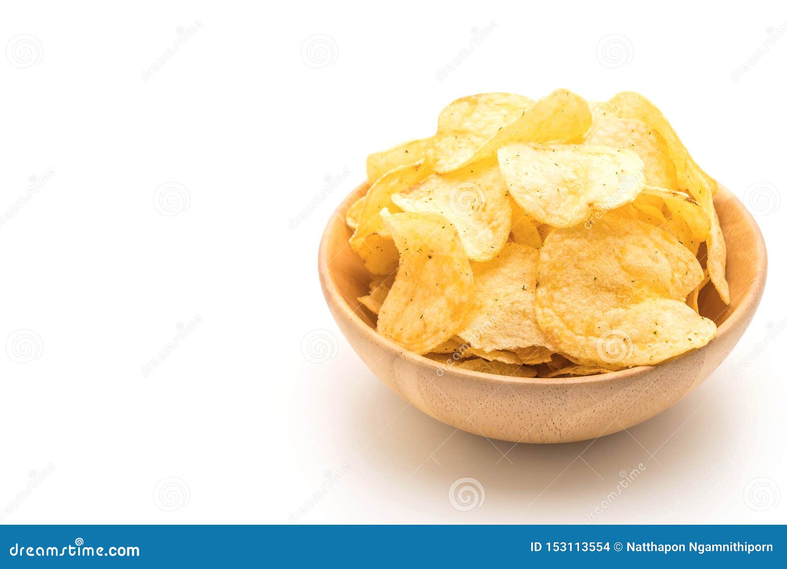Potato Chips on White Background Stock Photo - Image of potato, crunchy ...