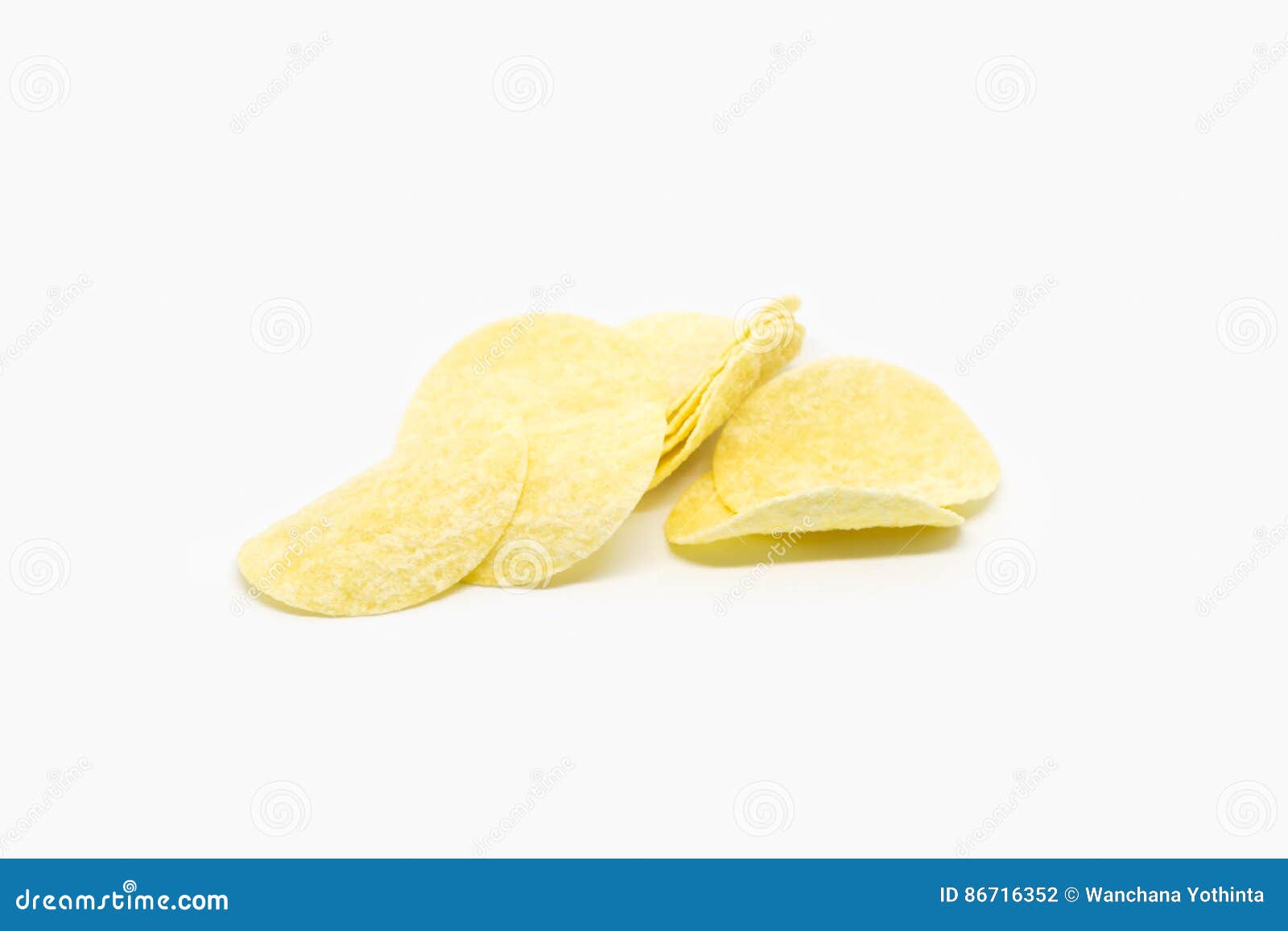 Potato Chips on White Background Stock Photo - Image of delicious, food ...