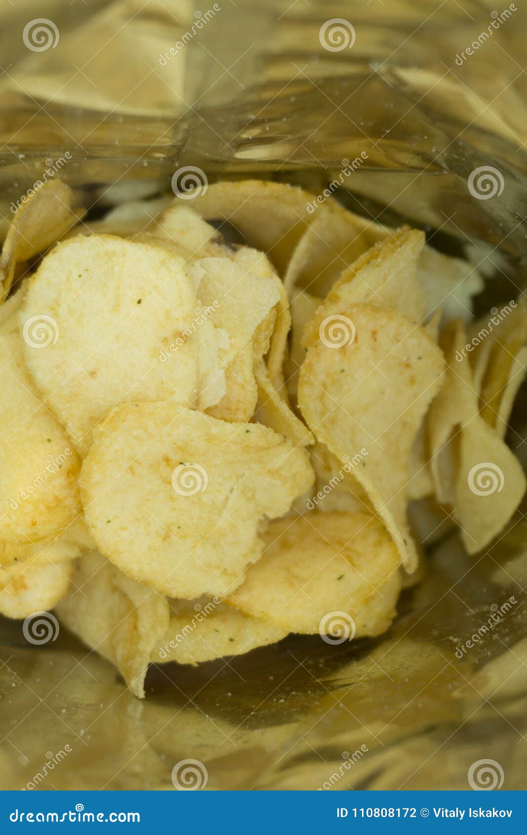 Potato Crisp Packet Opened with Crisps Spilling Out . Stock ...
