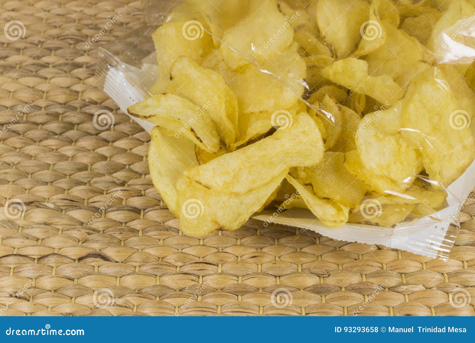 Potato crisp packet stock photo. Image of spilling, packet - 93293658