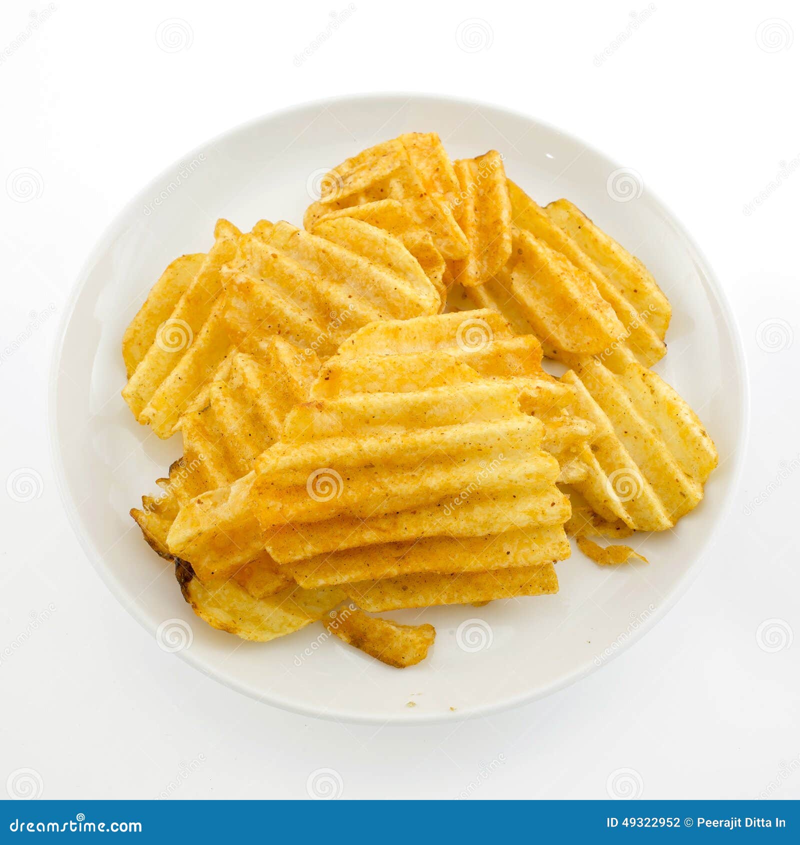 Potato Crisps on White Background Stock Photo - Image of crisps, chip ...