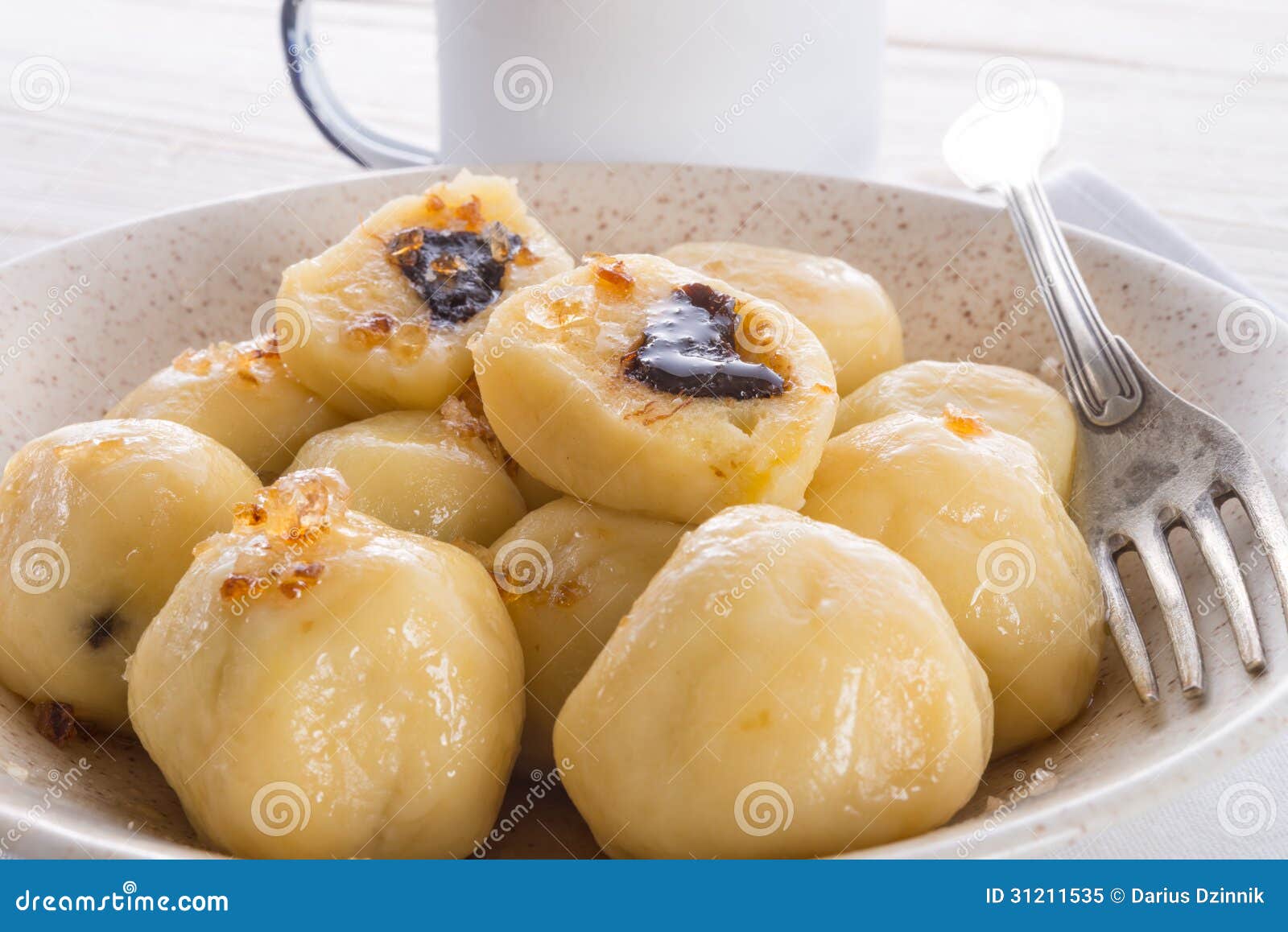 Potato Dumplings with Plums Full Stock Image - Image of austria ...