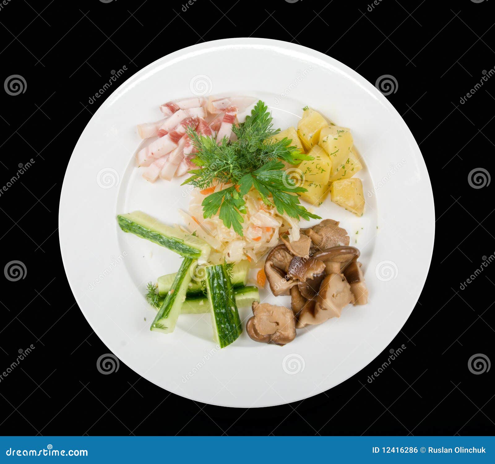 Potato, fat and vegetables stock photo. Image of dish - 12416286