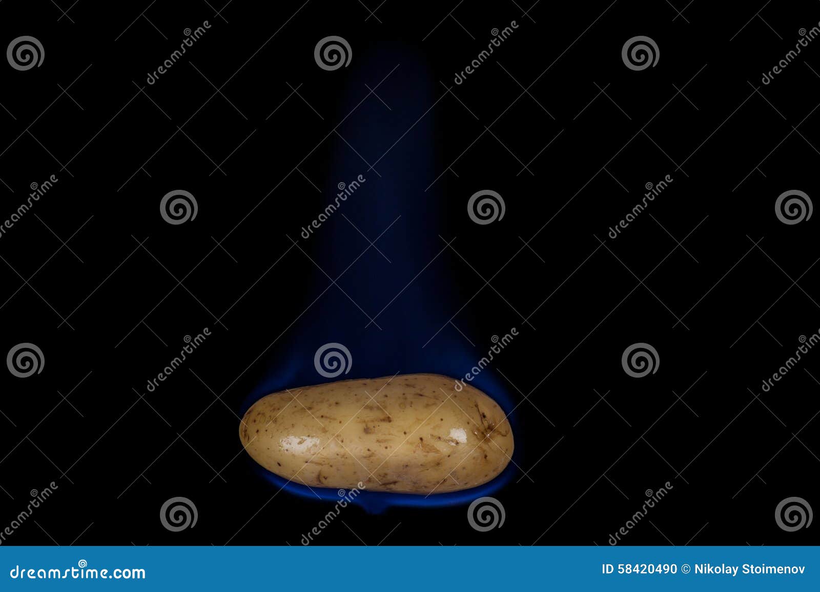 Potato on fire stock photo. Image of yellow, beautiful - 58420490