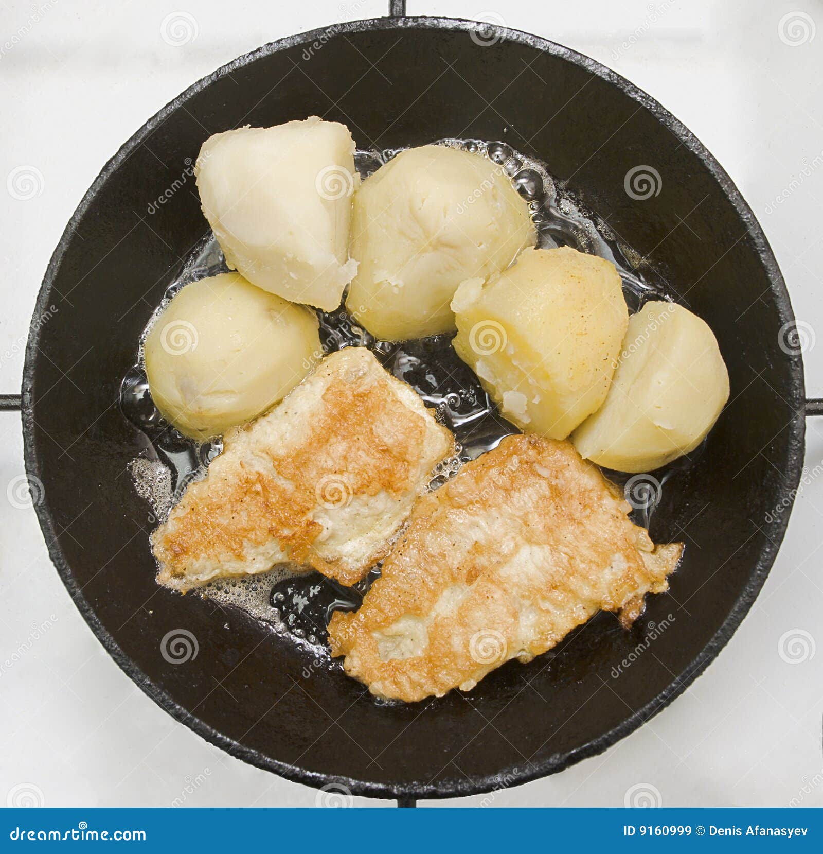 Potato and fish stock image. Image of diet, prepared, kitchen - 9160999