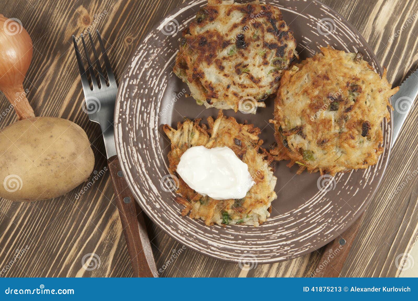 Potato flapjack (draniki) stock image. Image of food - 41875213