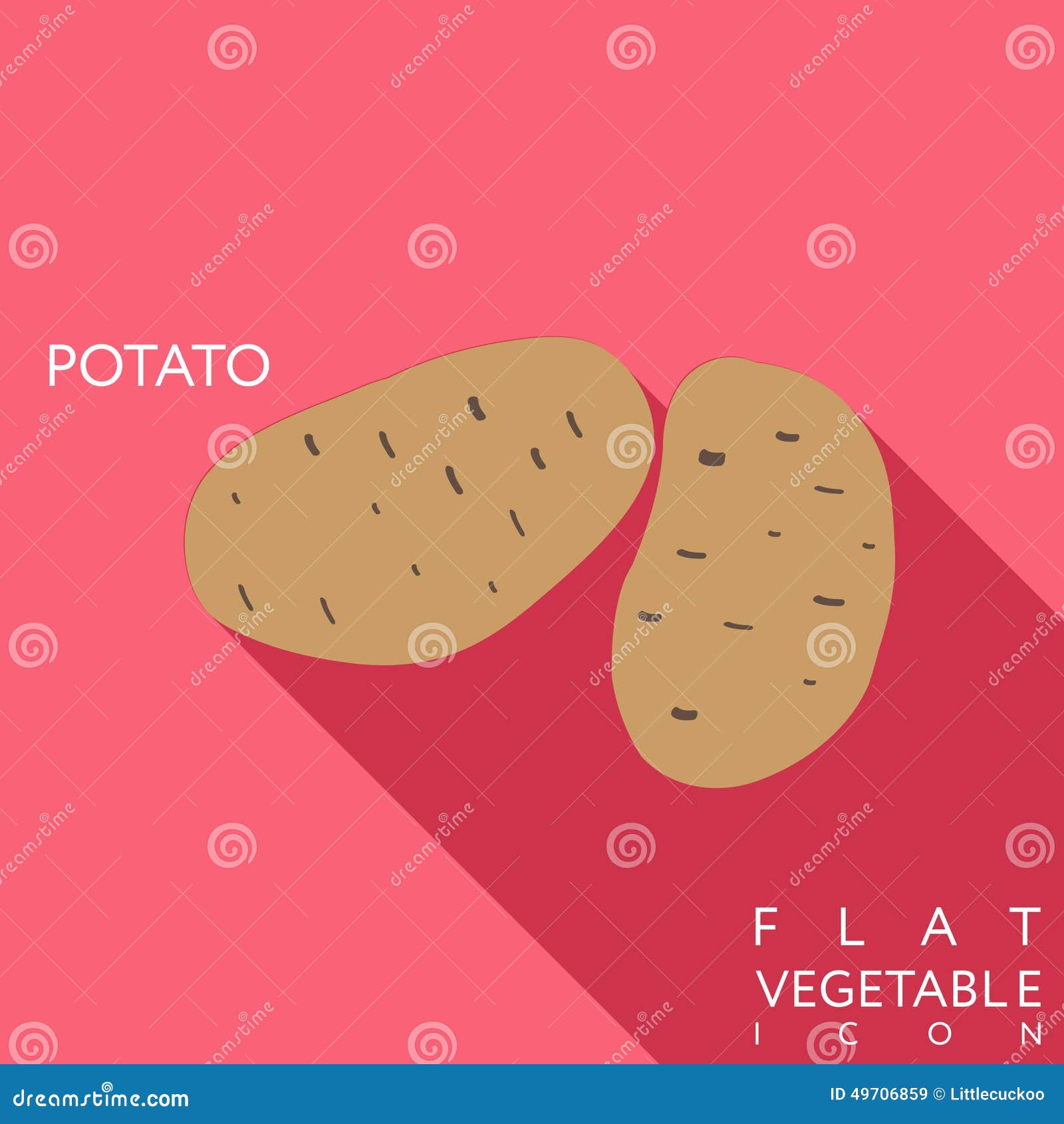 Potato Flat Icon Illustration with Long Shadow Stock Vector ...