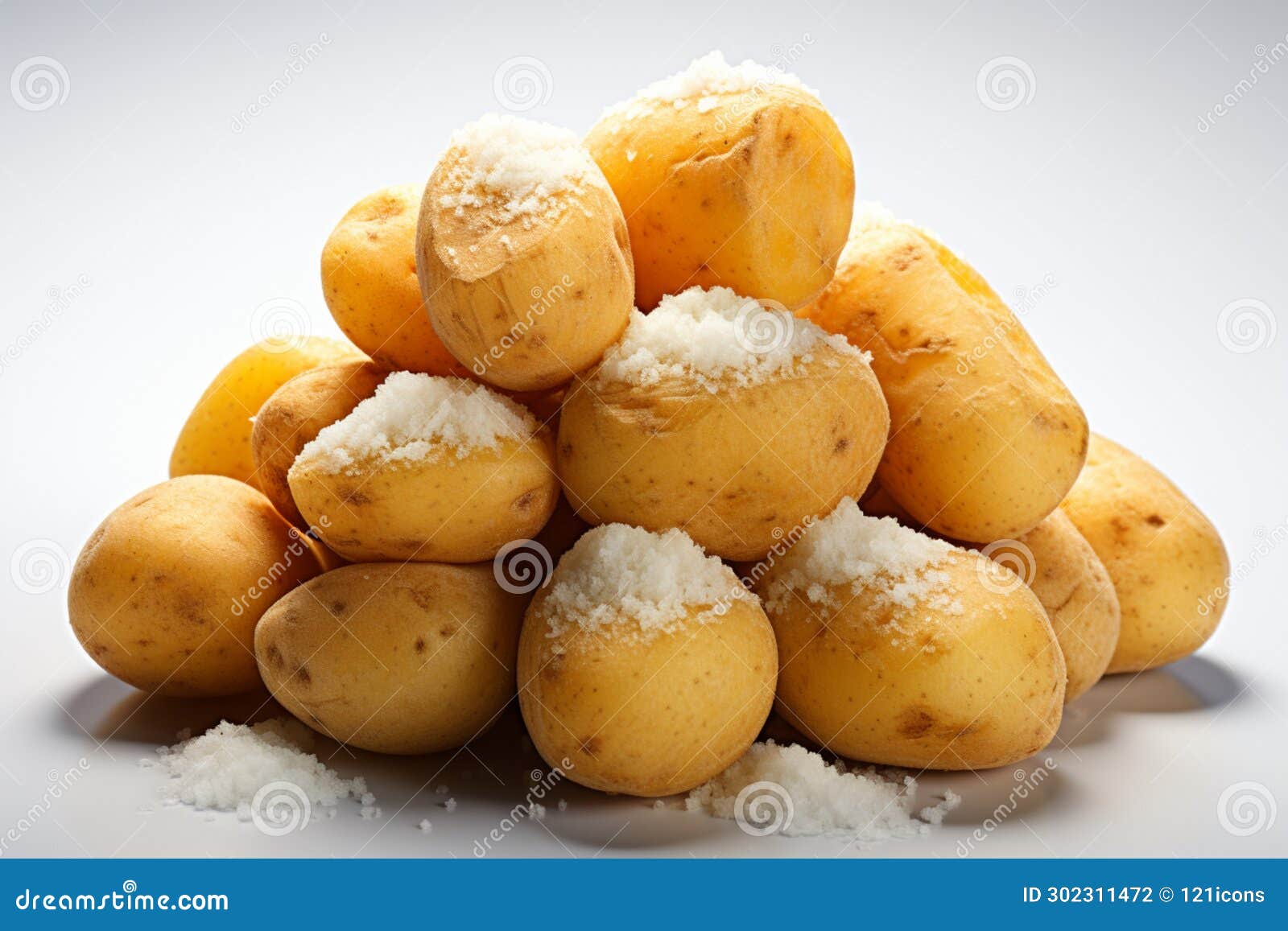 Potato Granule on White Background Stock Photo - Image of uncooked ...