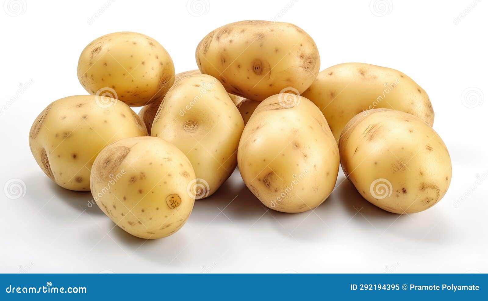 Potato Group and Half Potatoes Isolated on White Background. Generative ...