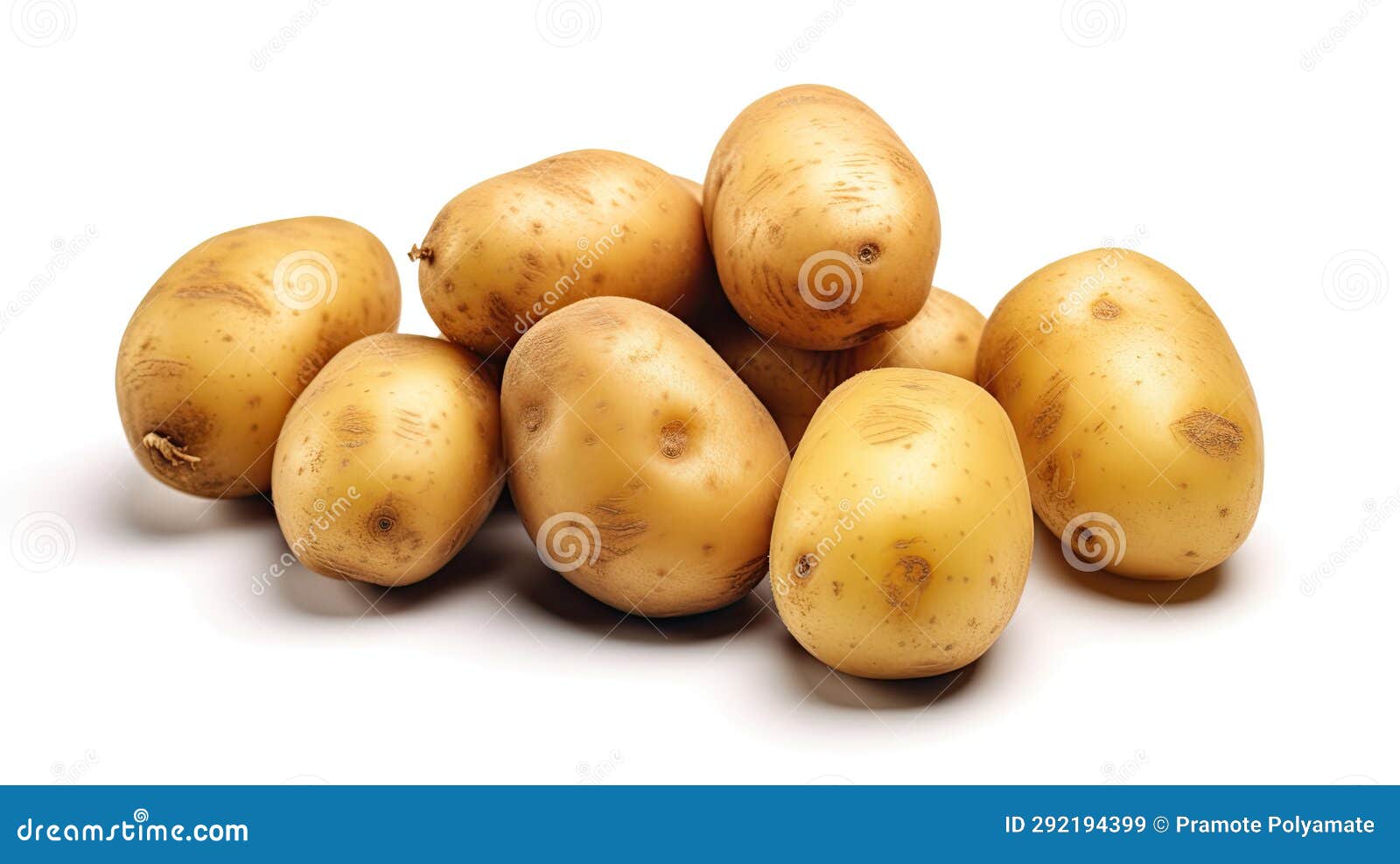 Potato Group and Half Potatoes Isolated on White Background. Generative ...