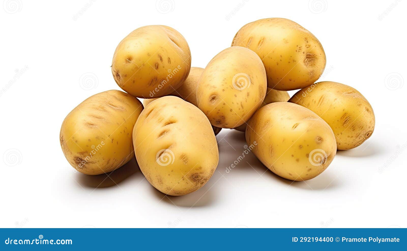 Potato Group and Half Potatoes Isolated on White Background. Generative ...