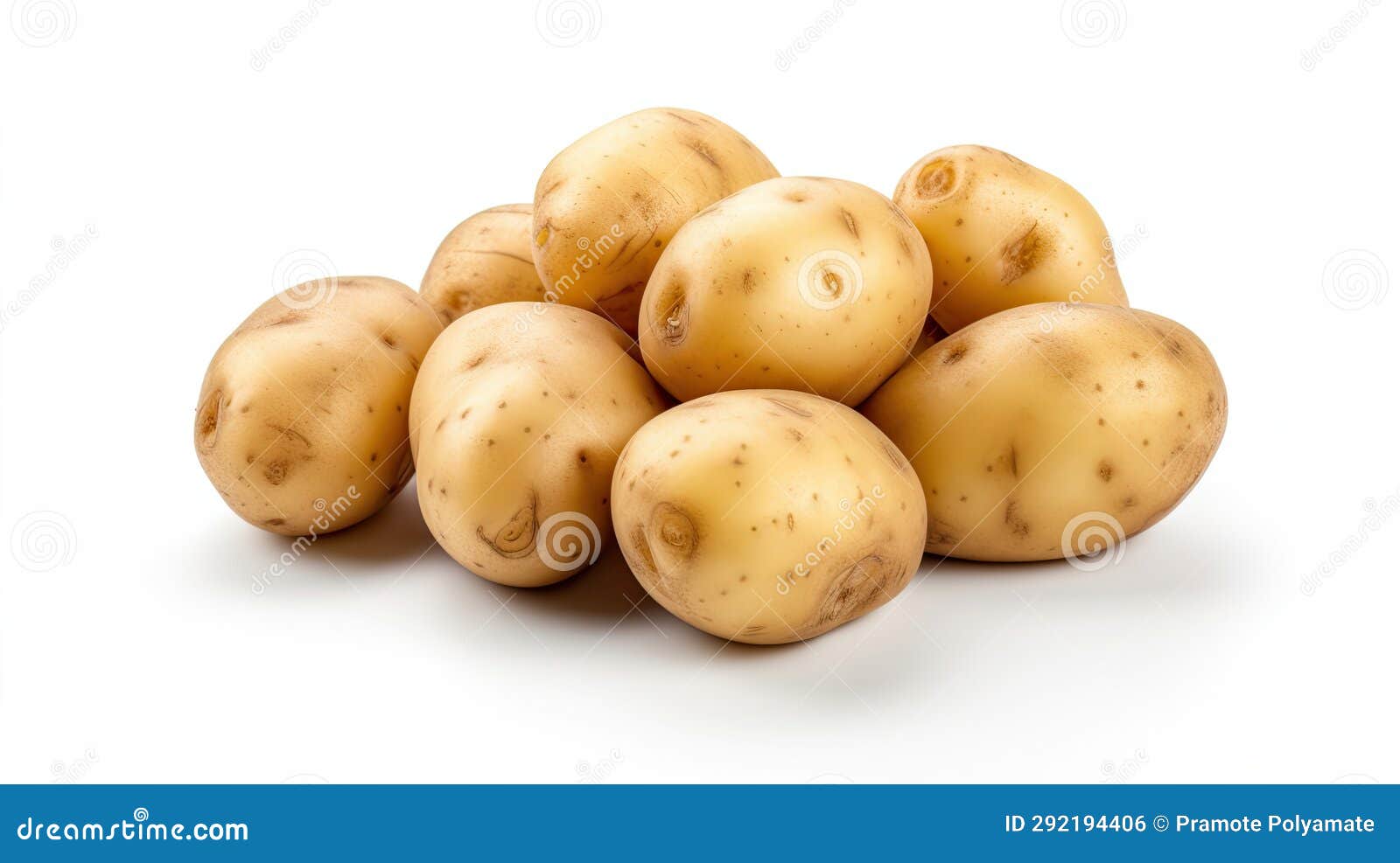 Potato Group and Half Potatoes Isolated on White Background. Generative ...