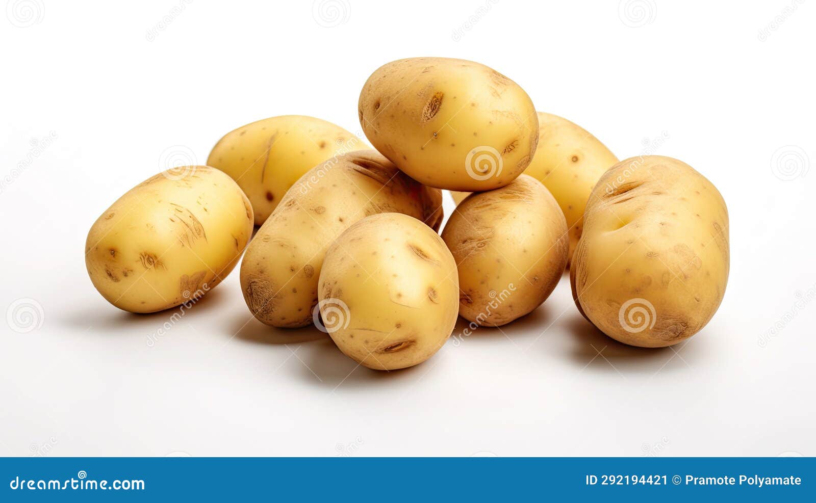 Potato Group and Half Potatoes Isolated on White Background. Generative ...