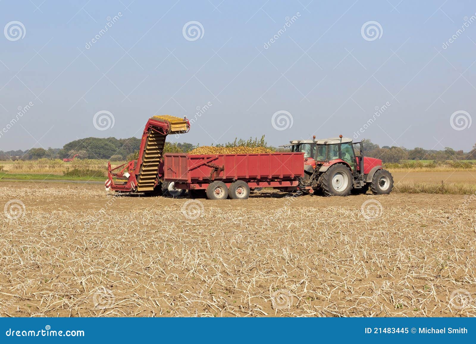 Potato harvester stock image. Image of cultivation, arable - 21483445