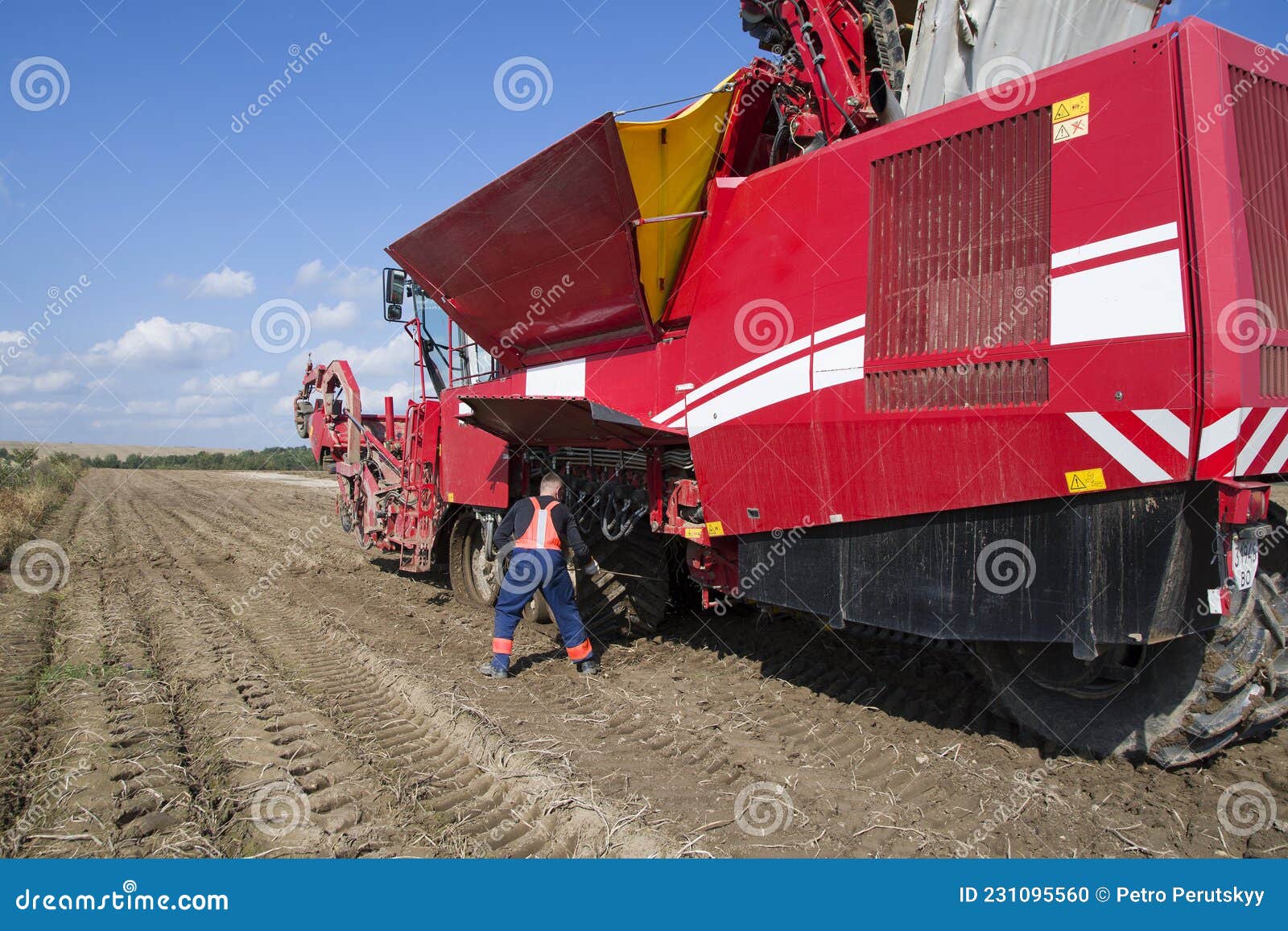 Potato harvester machine editorial image. Image of rural - 231095560