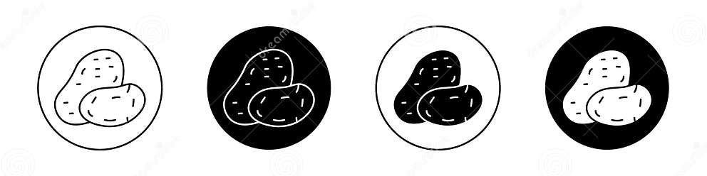 Potato Icon Isolated on White Background Stock Vector - Illustration of ...