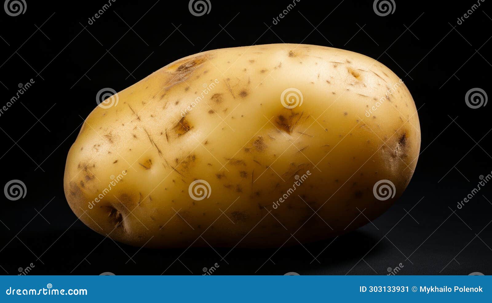 Potato Isolated with Black Background. Neural Network AI Generated ...