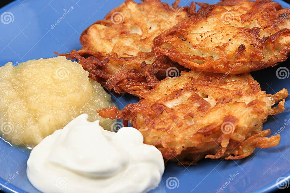 Potato Latkes Closeup stock image. Image of closeup, gold - 304041
