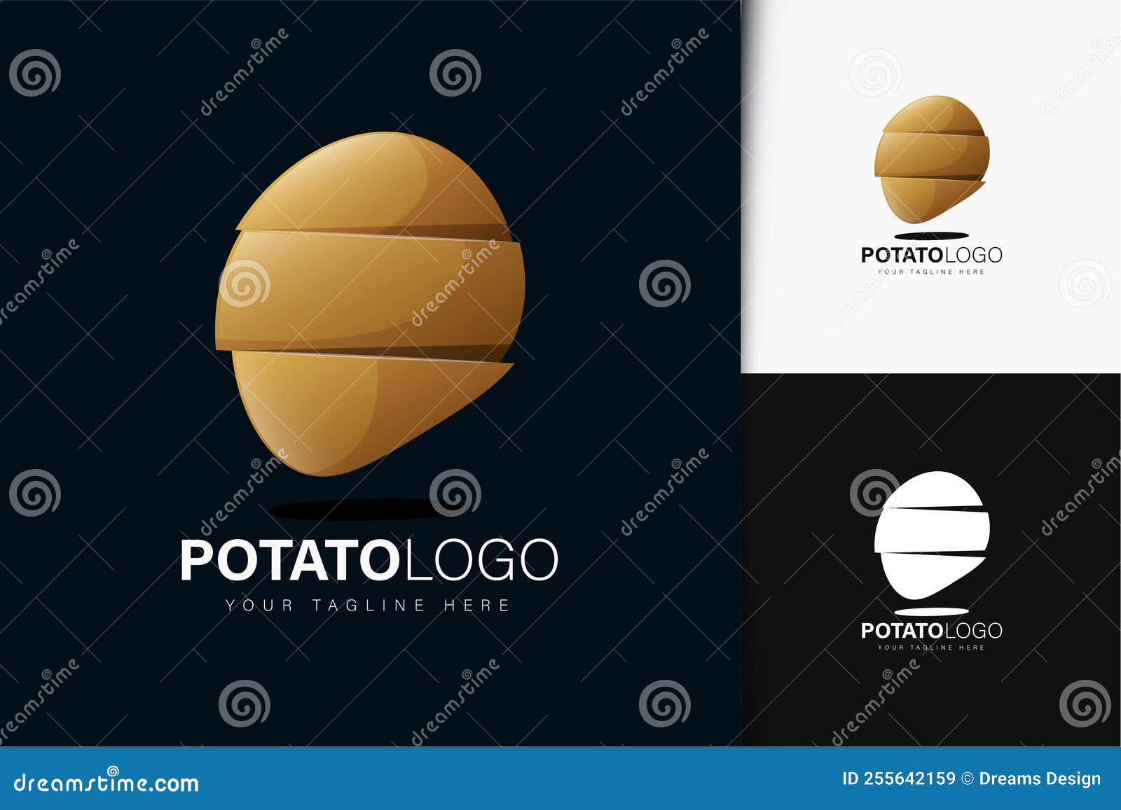Potato Logo Design with Gradient Stock Vector - Illustration of ...