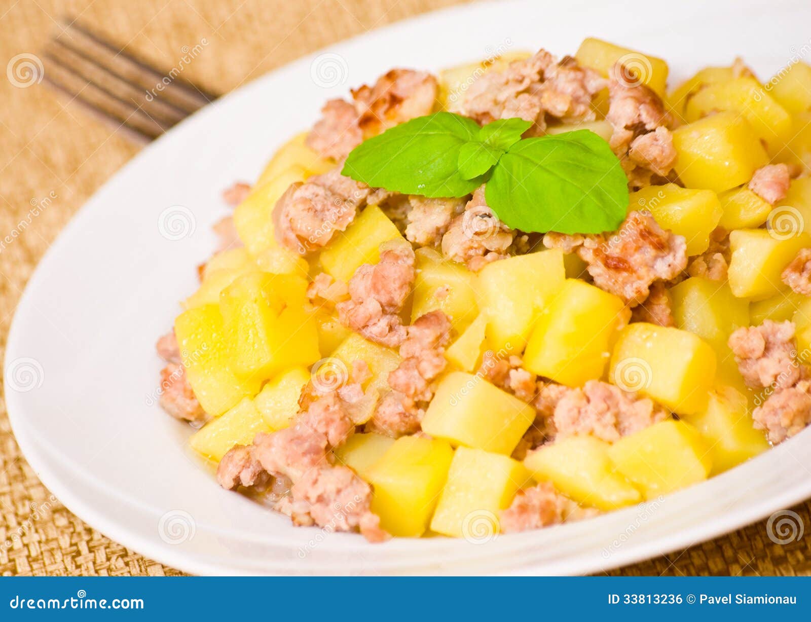 Potato with minced meat stock photo. Image of dinner - 33813236