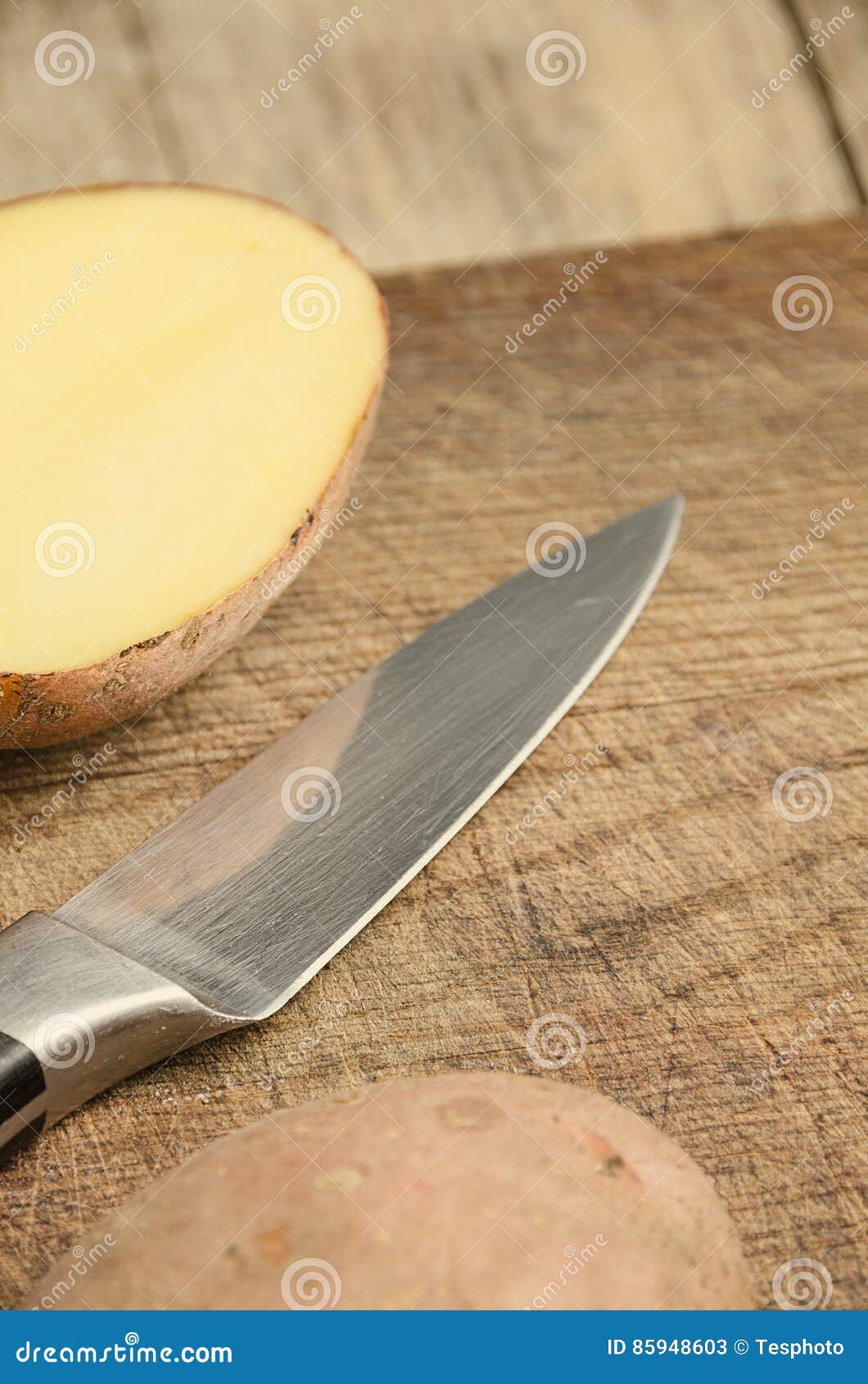 Potato. Natural Food and Knife. Stock Image - Image of harvest, stuffed ...